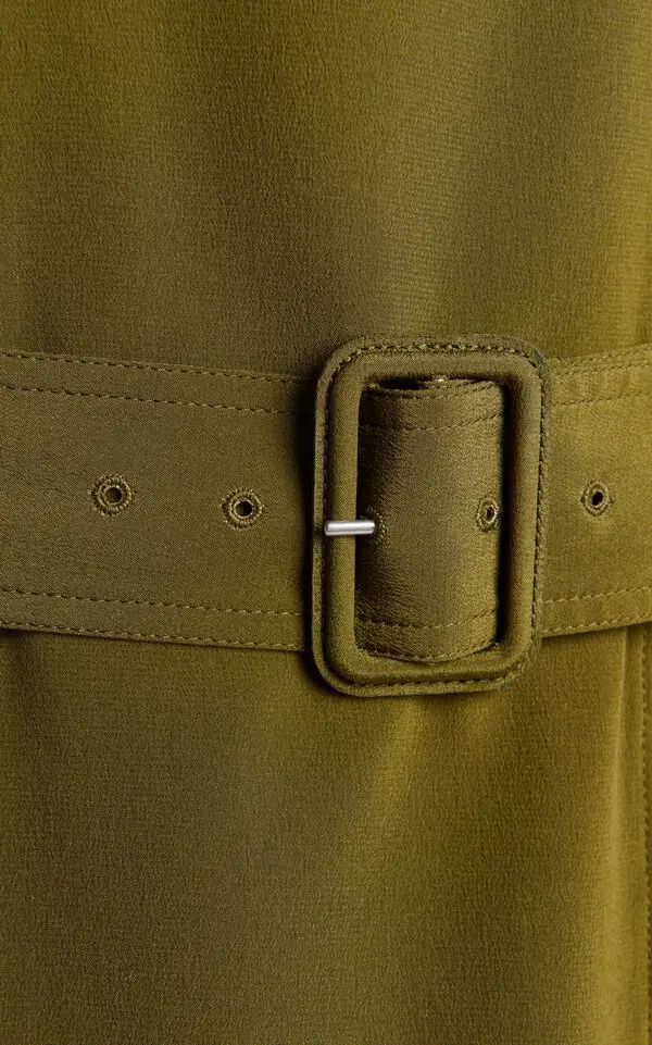 TOM FORD Silk Fluid Zip-front Trench Coat - Olive
