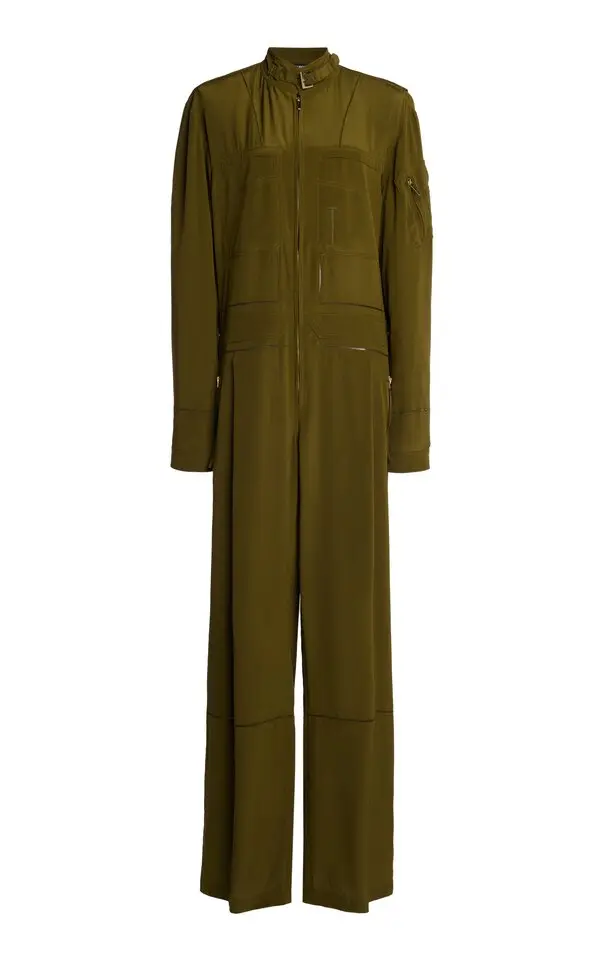 TOM FORD Silk Military Jumpsuit - Olive