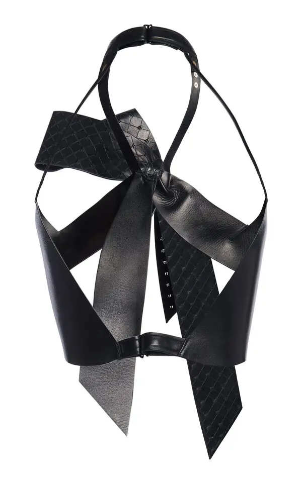 TOM FORD Soft Nappa Lambskin Sculptural Bow Fragment Top
