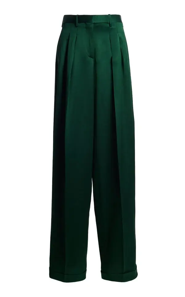 TOM FORD Pinstriped Wool-mohair Cigarette Pants - Olive