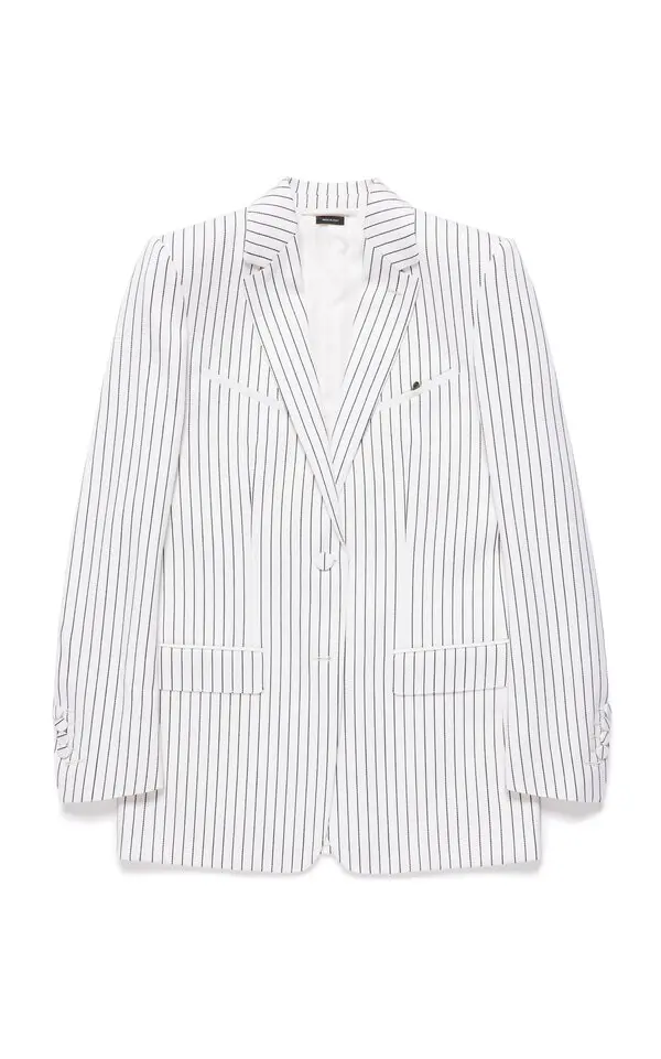 TOM FORD Striped Single-breasted Wool Western Jacket - Stripe