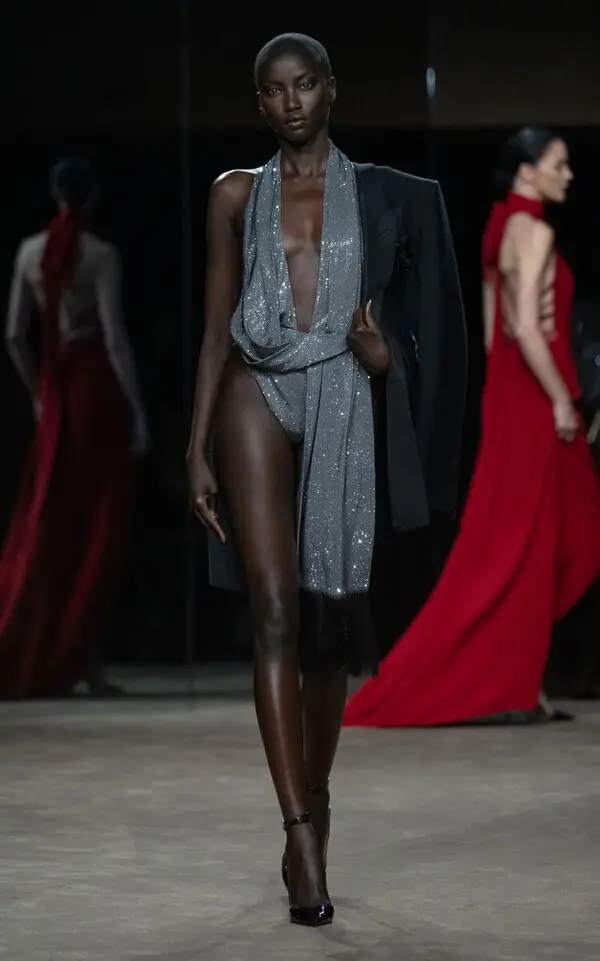 TOM FORD Crystal-embroidered Sheer Bodysuit