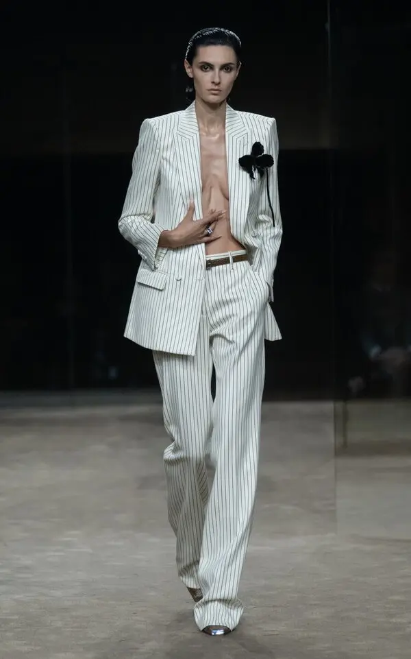 TOM FORD Striped Relaxed Double-breasted Wool Blazer