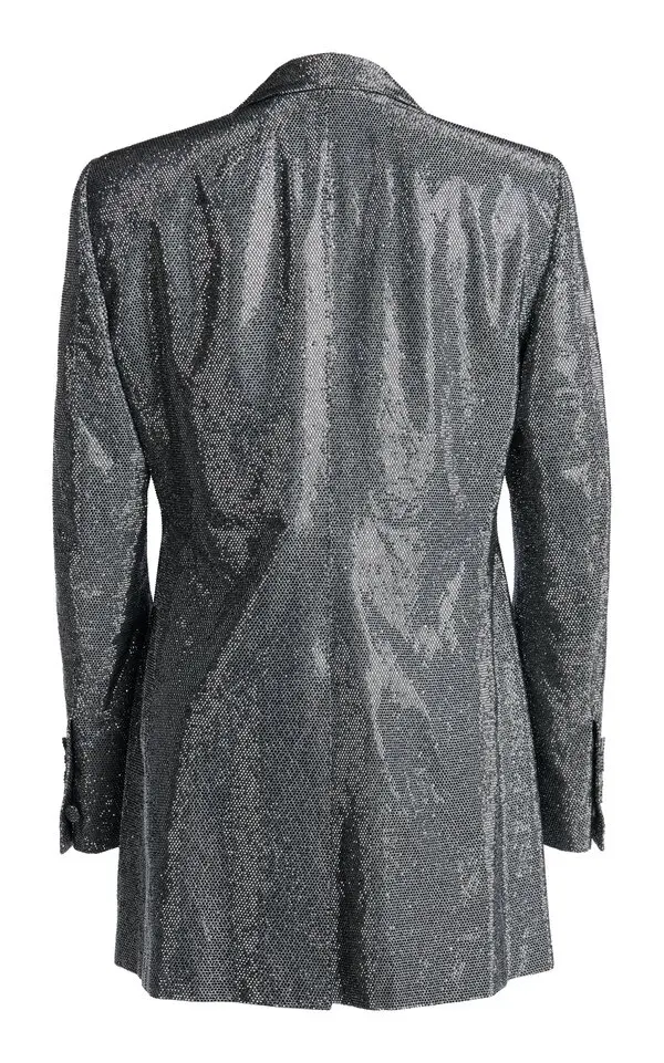 TOM FORD Crystal-embroidered Cotton-silk Blazer