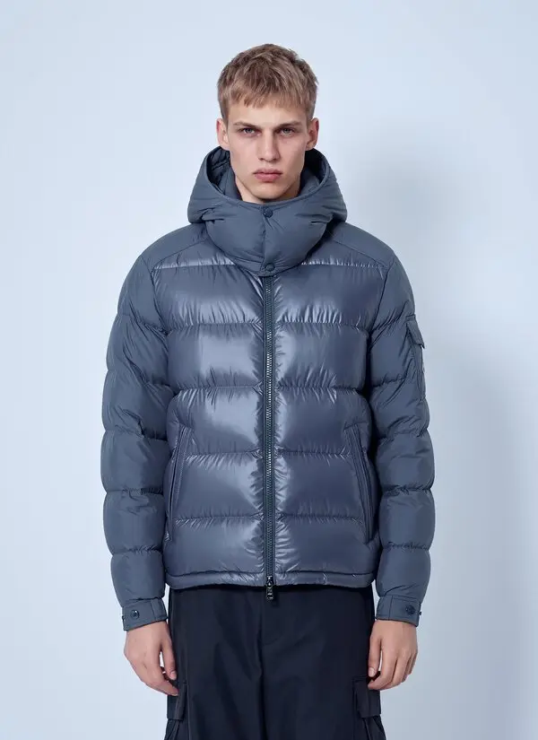 Moncler Maya Hooded Short Down Jacket - Gray