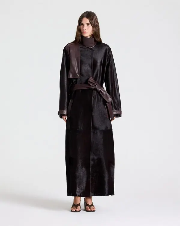 TWP An Affair To Remember Coat In Ponyhair - Wine
