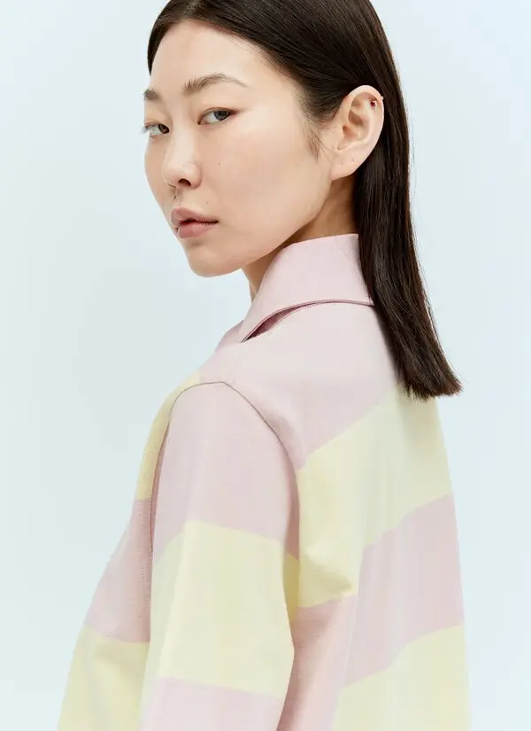 Burberry Striped Ekd Polo Shirt - Pink
