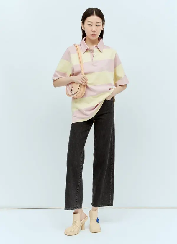 Burberry Striped Ekd Polo Shirt - Pink