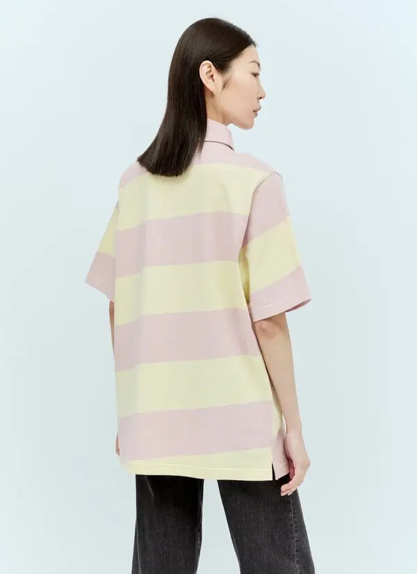 Burberry Striped Ekd Polo Shirt - Pink