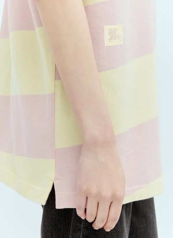 Burberry Striped Ekd Polo Shirt - Pink