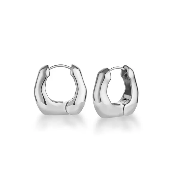 LAGOMIST Sliver Milk Hoop Earrings