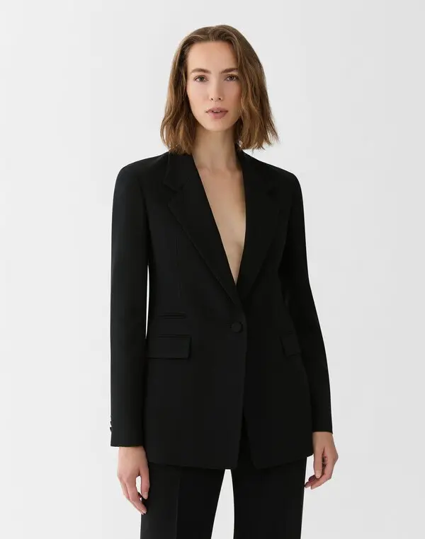 Lafayette 148 New York Crepe Notched Lapel Blazer