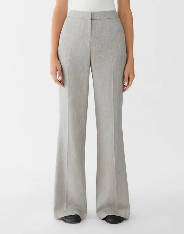 Lafayette 148 New York Bamboo Viscose High Rise Flare Pants - Greystone Multi