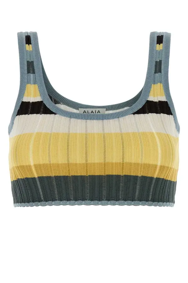 Alaïa Embroidered Stretch Viscose Blend Tank Top - Multicolor