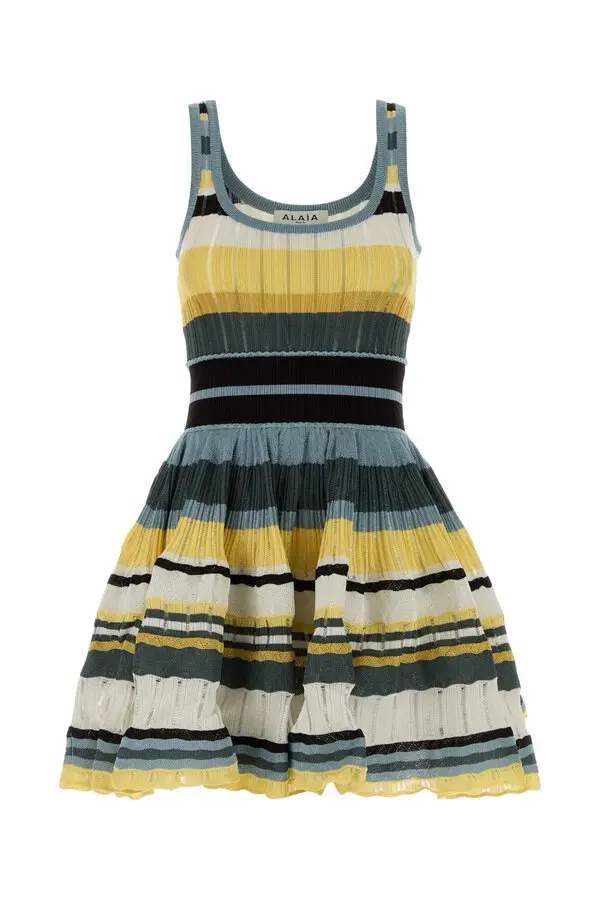 Alaïa Embroidered Viscose Mini Dress - Multicolor
