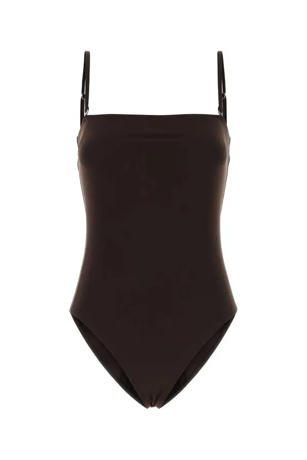 Alaïa Chocolate Stretch Nylon Swimsuit