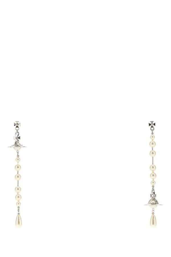VIVIENNE WESTWOOD Two-tone Metal And Peals Broken Pear Earrings - Multicolor