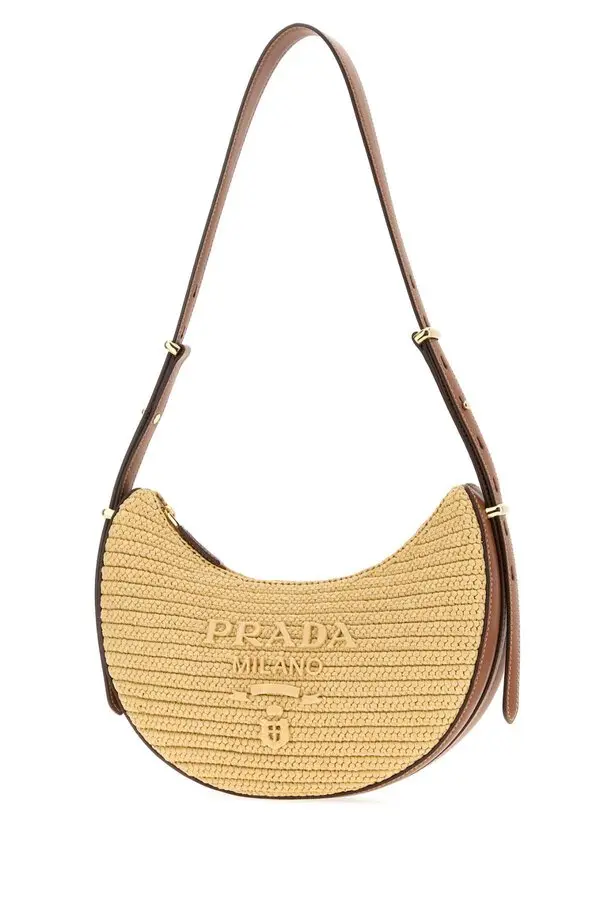 Prada Raffia Small Arque Crossbody Bag