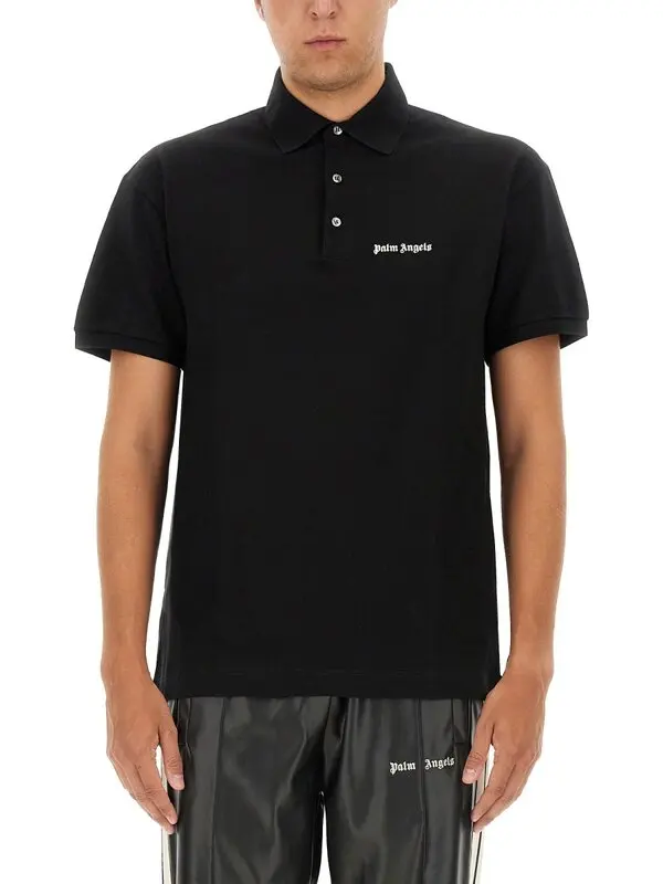 Palm Angels Polo With Logo - Black