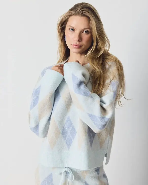 Splendid Stassi Argyle Crewneck Sweater