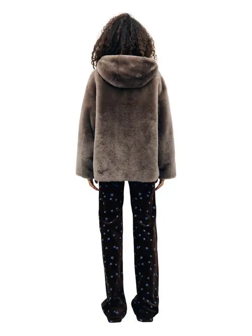 Gerard Darel Fani Hooded Zip Front Coat