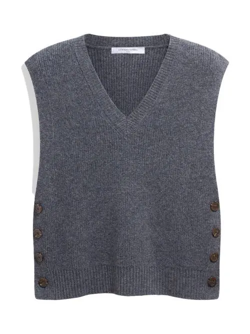 Gerard Darel Renia V-neck Side-button Knit Vest