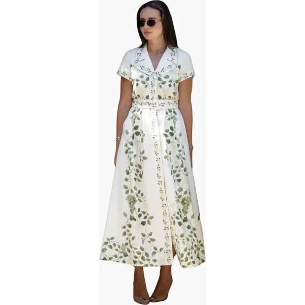 HERMOZA Lucy Belted Midi Collar Dress
