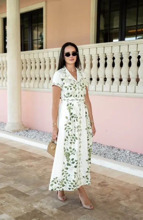 HERMOZA Lucy Belted Midi Collar Dress