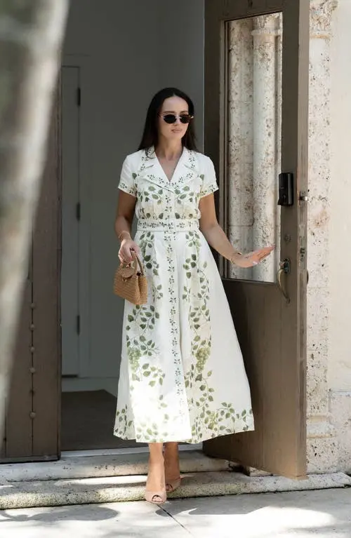 HERMOZA Lucy Belted Midi Collar Dress