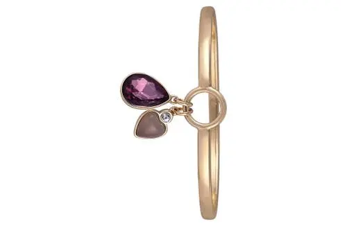 Badgley Mischka Set Of 3 Stone Charm Bangles