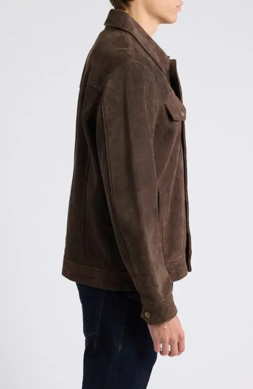 THE FRYE COMPANY Leather Snap Front Jacket