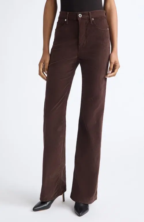 Veronica Beard Crosbie High Waist Wide Leg Corduroy Pants - Espresso