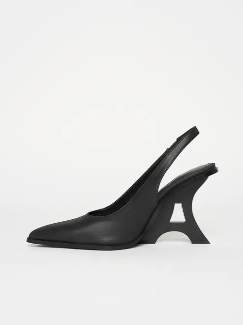 Manière De Voir L'eiffel Slingback Heels - Black