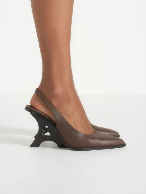 Manière De Voir L'eiffel Slingback Heels - Brown