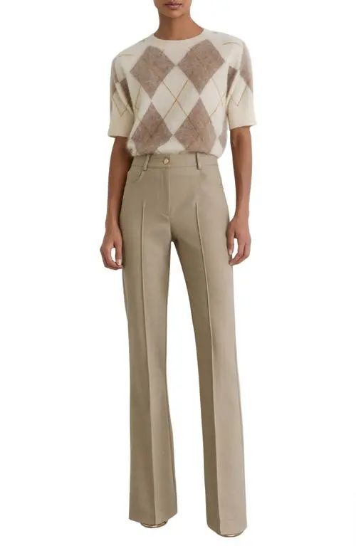 REISS Sofia Flare Twill Trousers