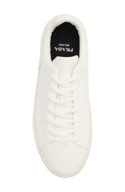 Prada Leather Court Sneaker - Bianco