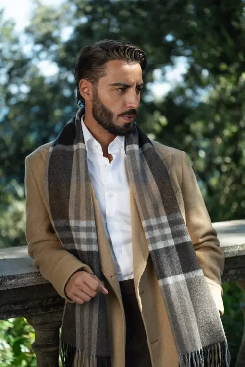 ELIZABETTA Viscontiwool Cashmere Scarf - Tan