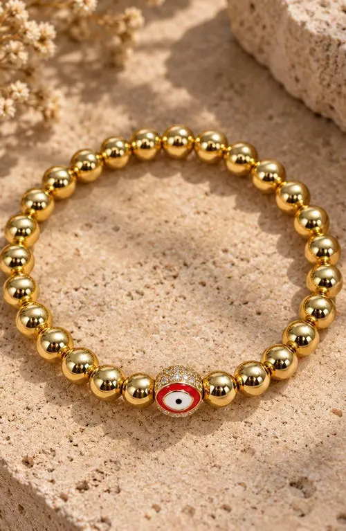 HUMANIST BEAUTY Evil Eye Ball Charm Bracelet - Red