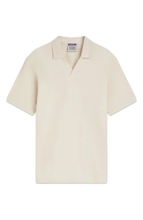 Scotch & Soda Relaxed Fit Cotton Piqué Polo - Eggnog