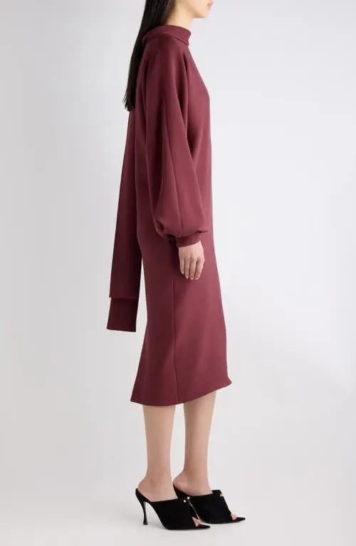 Balenciaga Stand Collar Balloon Sleeve Dress