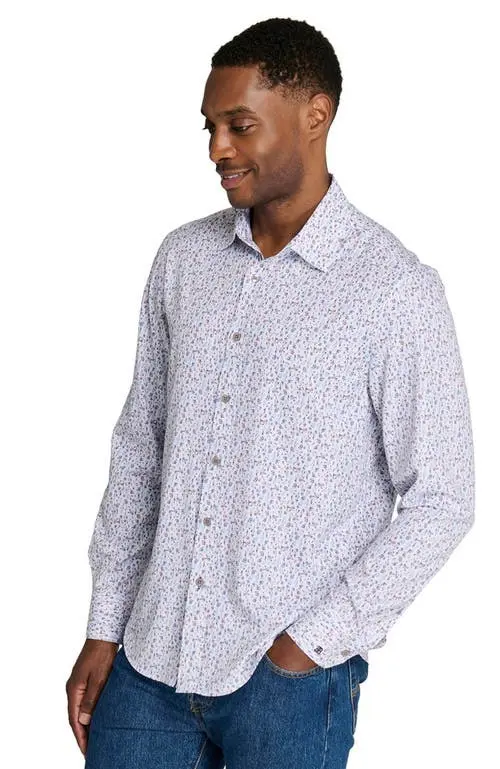 BROOKLYN BRIGADE Garden Scatter Performance Shirt - White/blue