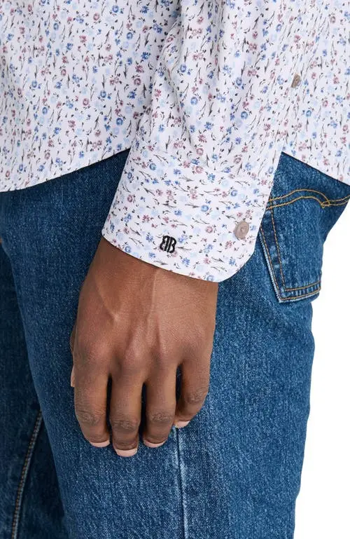 BROOKLYN BRIGADE Garden Scatter Performance Shirt - White/blue