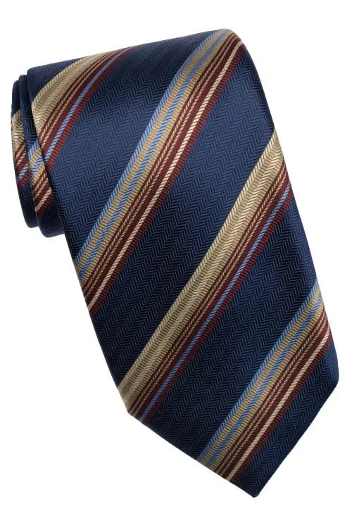 ELIZABETTA Muranosilk Jacquard Tie For - Navy