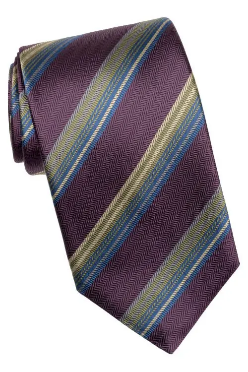 ELIZABETTA Muranosilk Jacquard Tie For - Plum