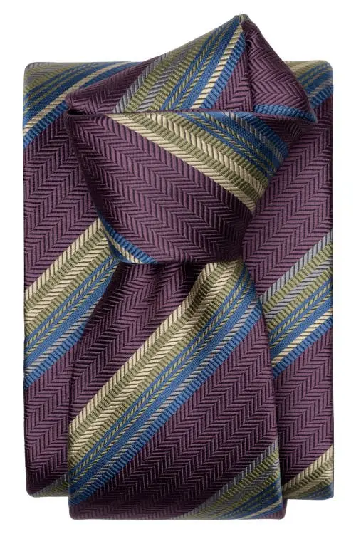 ELIZABETTA Muranosilk Jacquard Tie For - Plum