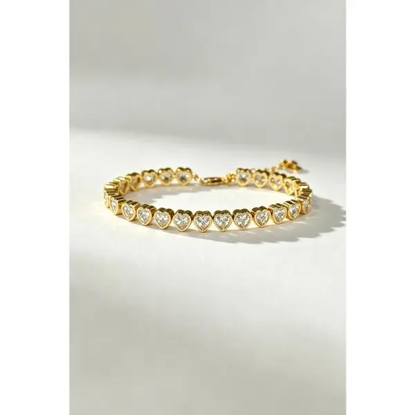CLASSICHARMS Cubic Zirconia Heart Tennis Bracelet