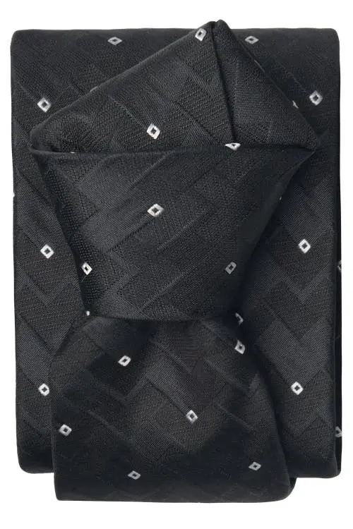 ELIZABETTA Vittoresilk Jacquard Tie For - Black