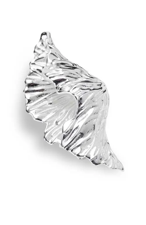 NAVEDA Selina Petal Statement Earrings - Silver