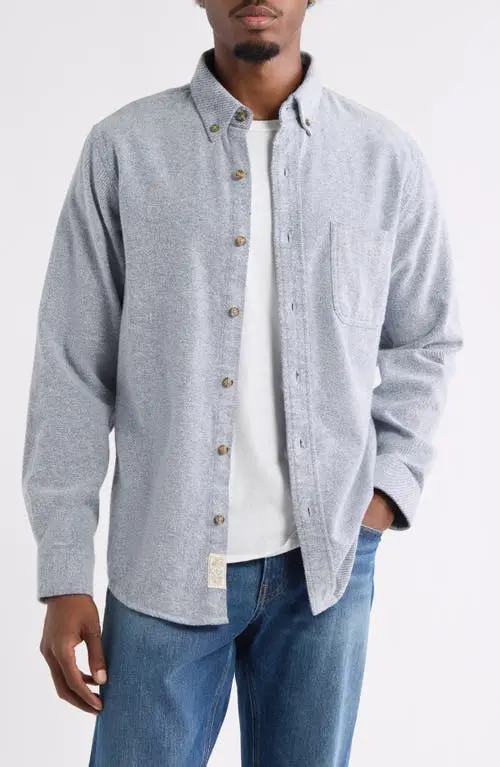 SCHOTT Brushed Twill Button-down Shirt - Blue