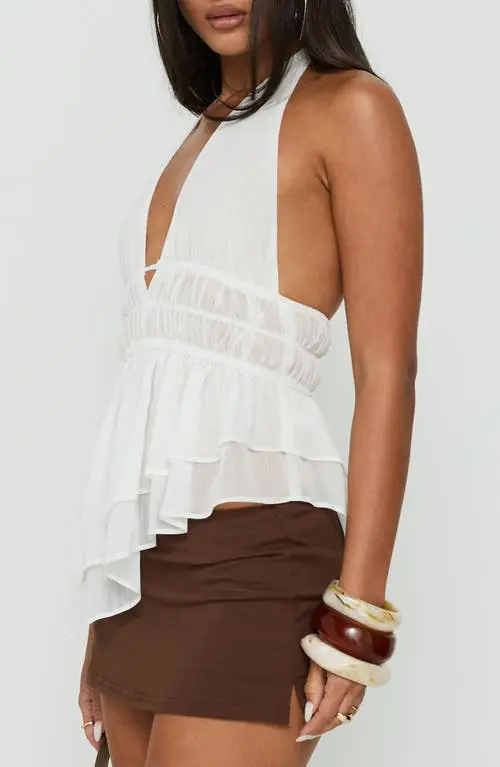 Princess Polly Lay It Halter Top - White